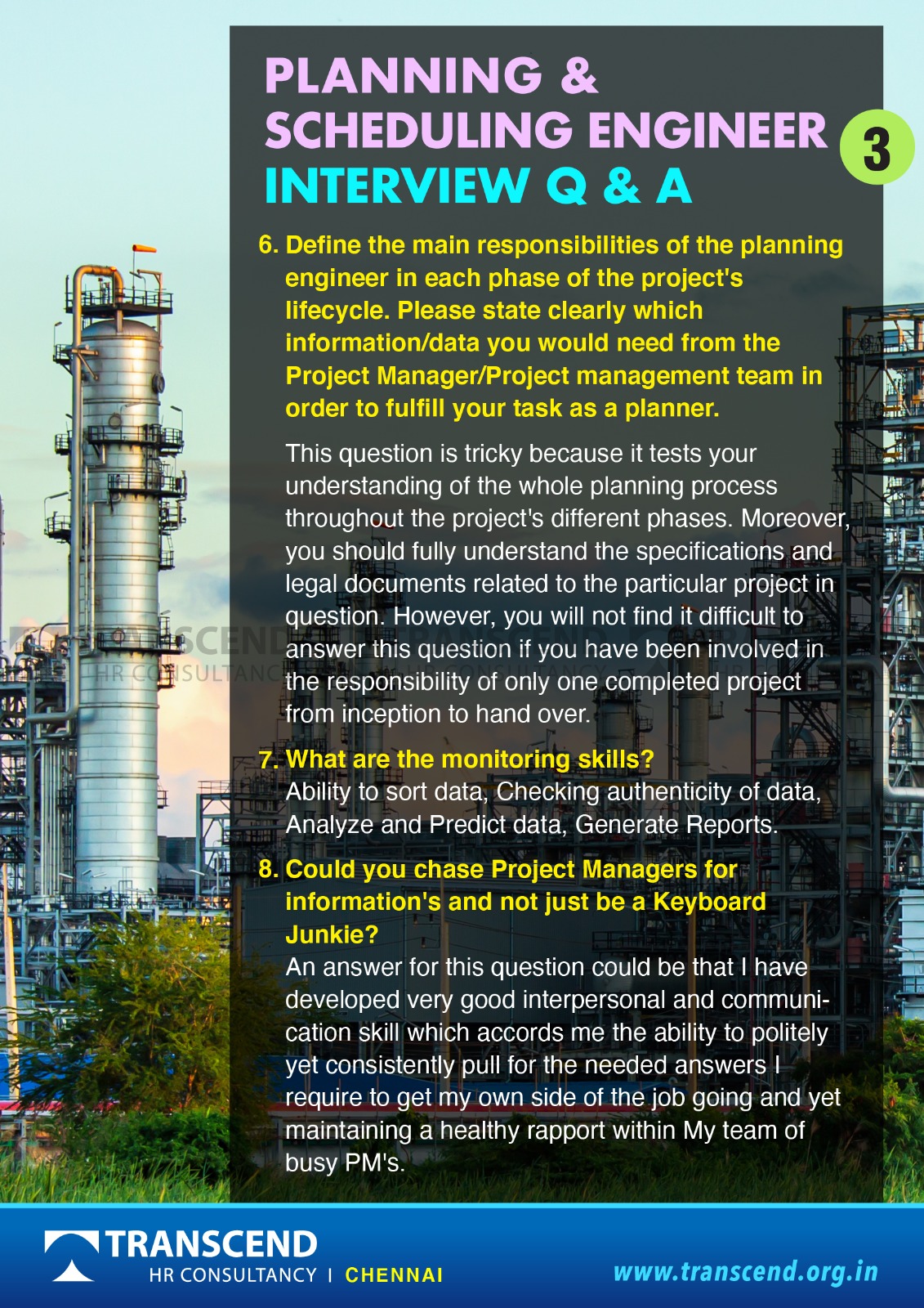 Planning and Scheduling Engineer Interview Question and Answers ...