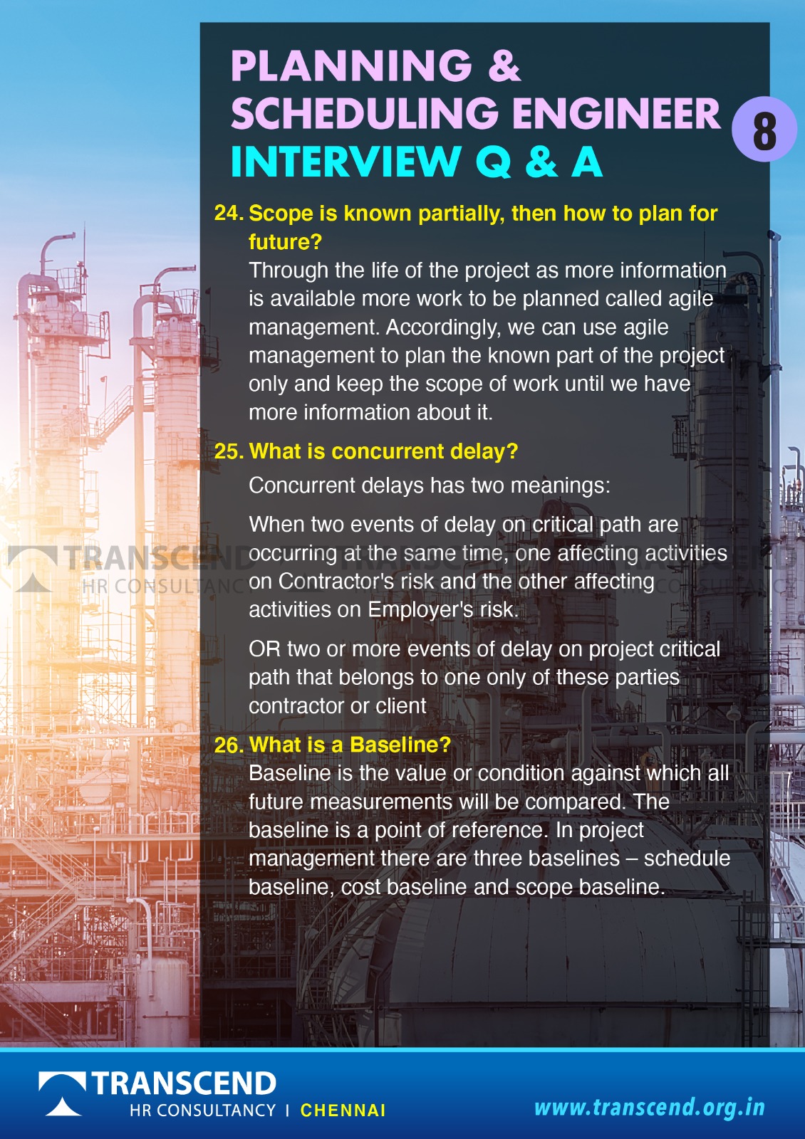 Planning and Scheduling Engineer Interview Question and Answers ...