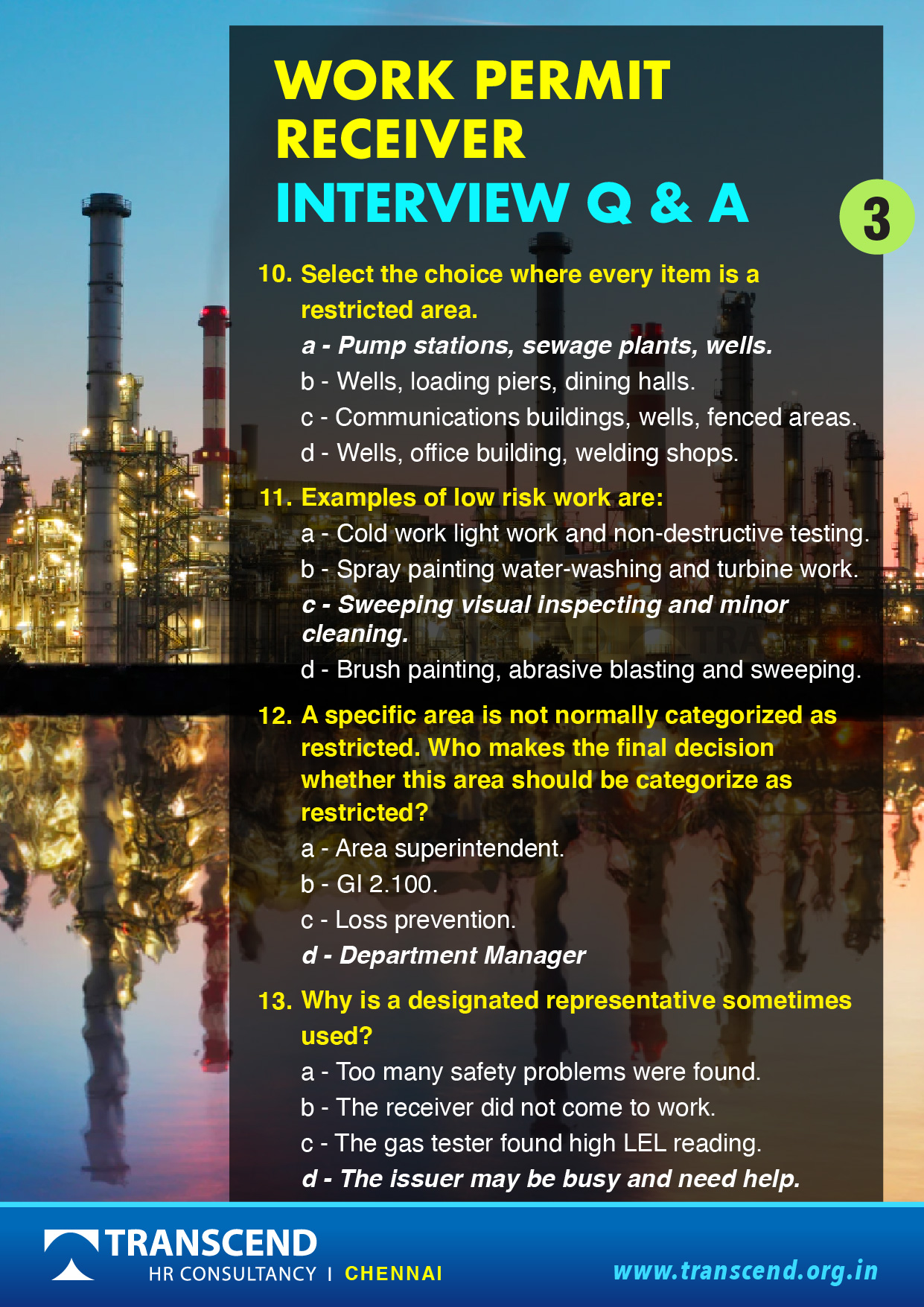 Work Permit Receiver Interview Question and Answers - Transcend Group