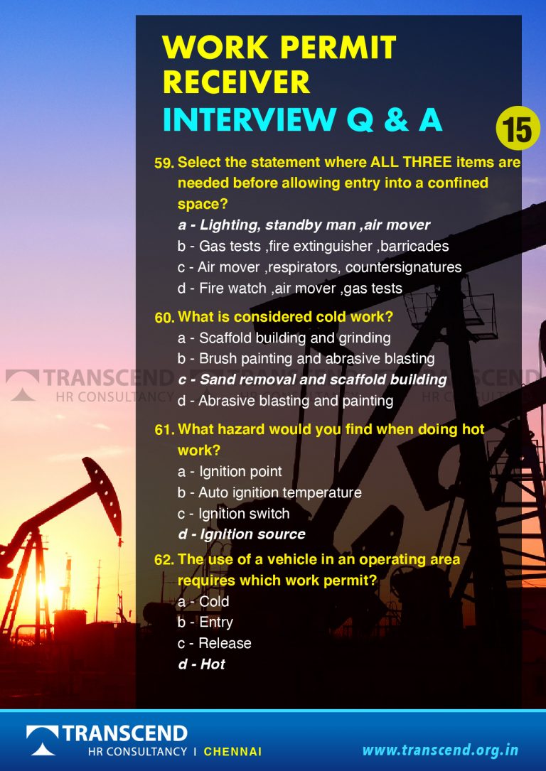 Work Permit Receiver Interview Question and Answers - Transcend Group